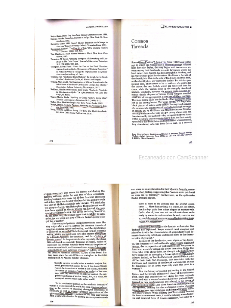 Common Threads - Elaine Showalter | PDF