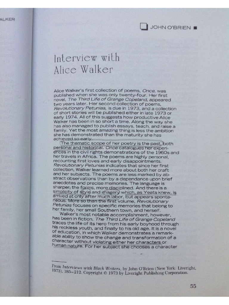 Interview Alice Walker 1 | PDF