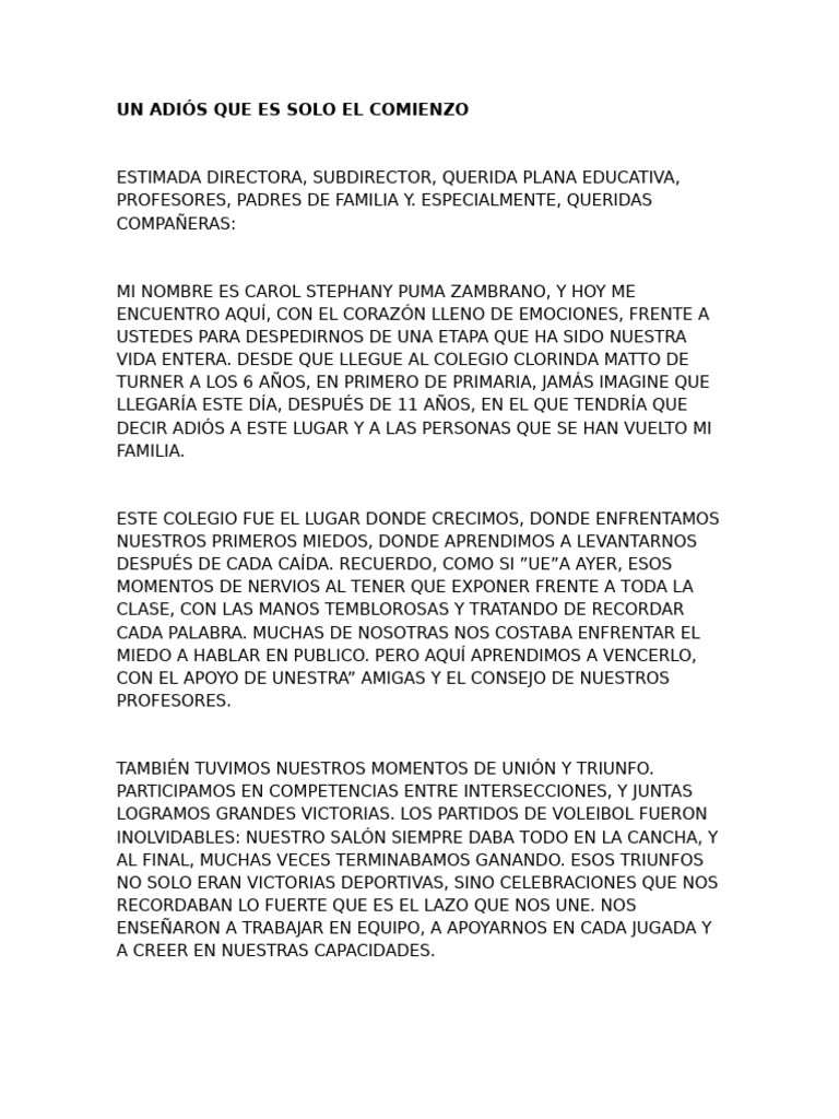 Un Adios Que Solo Es El Comienzo | PDF | Estilo de vida