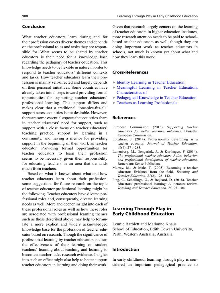 Learning Through Play in Early Childhood Education | PDF | Teachers ...