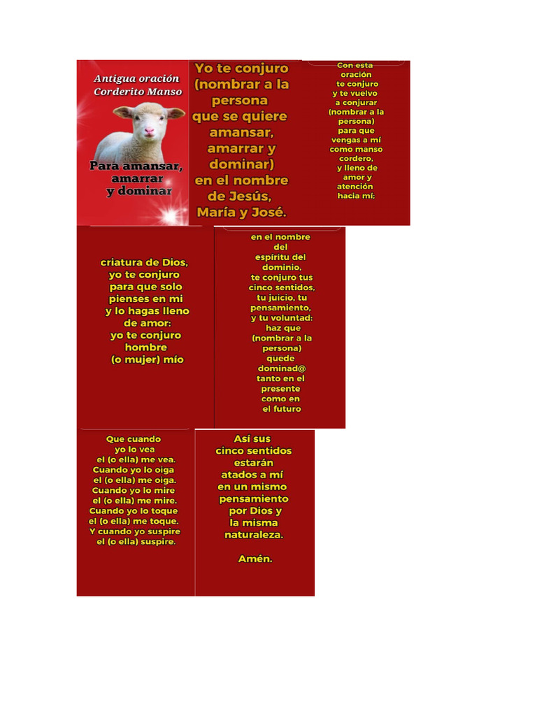 Antigua Oracion Del Corderito Manso | PDF
