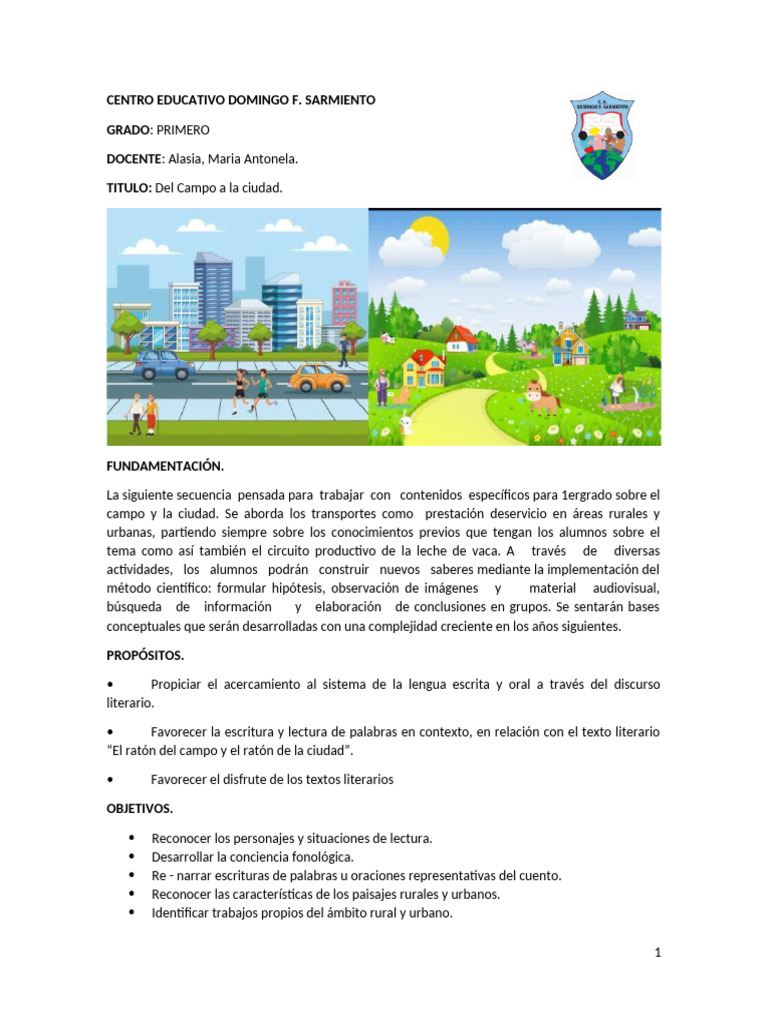 SECUENCIA LA CIUDAD Y EL CAMPO | PDF | Sustracción