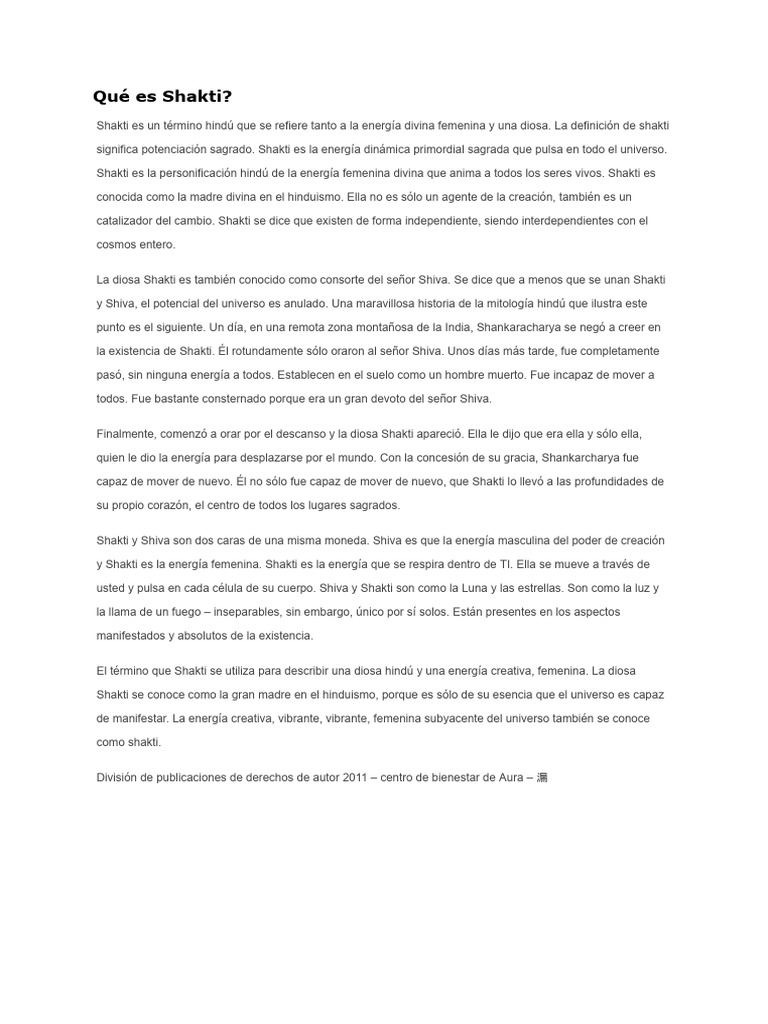 Shakti | PDF | Religión y espiritualidad