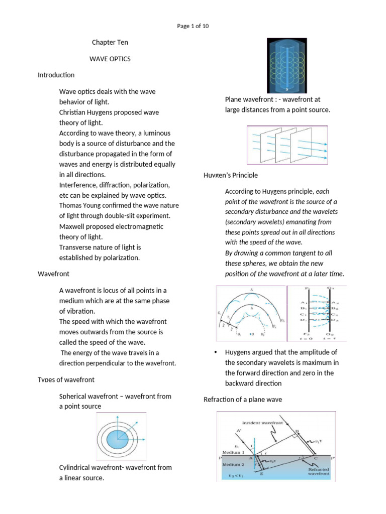 Wave & Optics | PDF | Diffraction | Polarization (Waves)