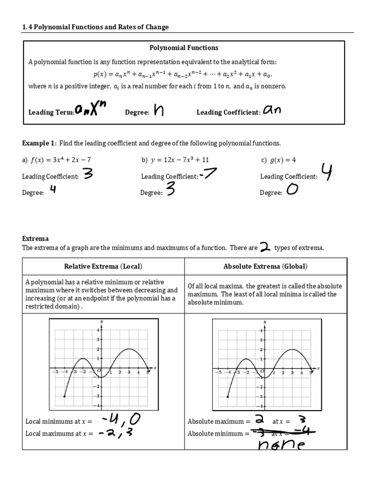 Polynomial Functions and Rate of Change | PDF | Algorithms | Algebra