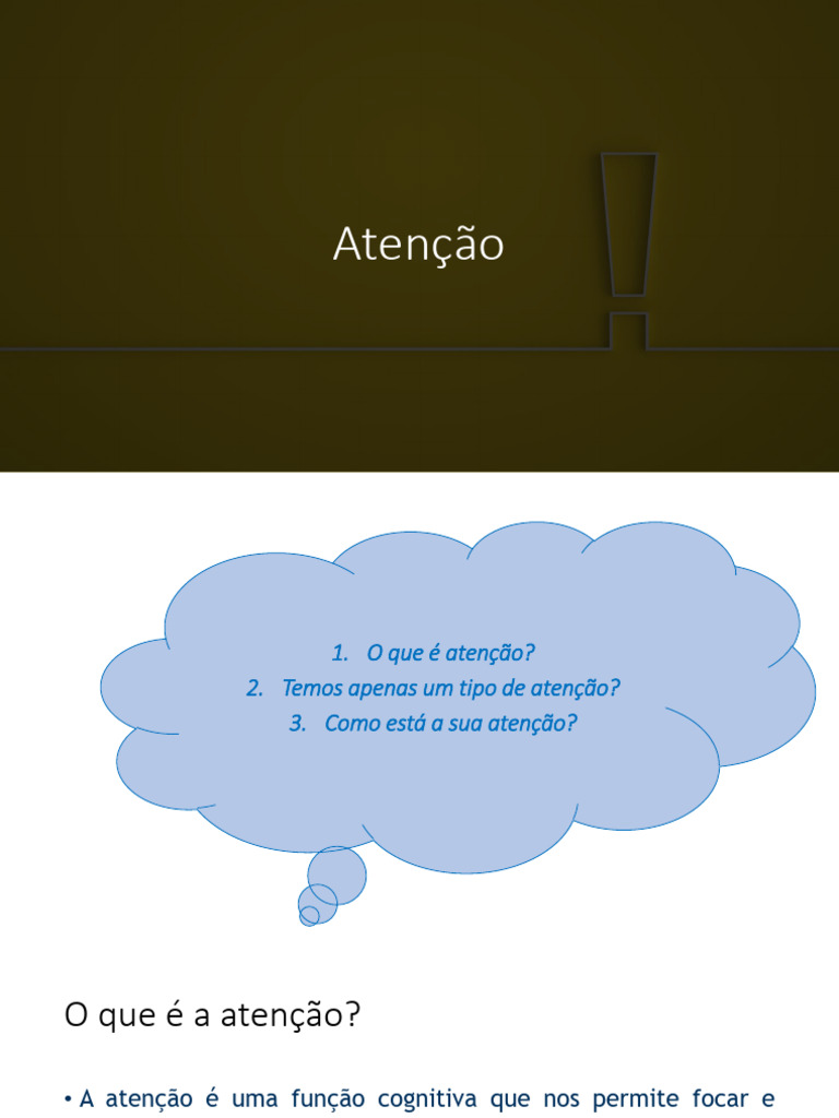 Compreendendo a Atenção Cognitiva | PDF | Atenção | Pensamento