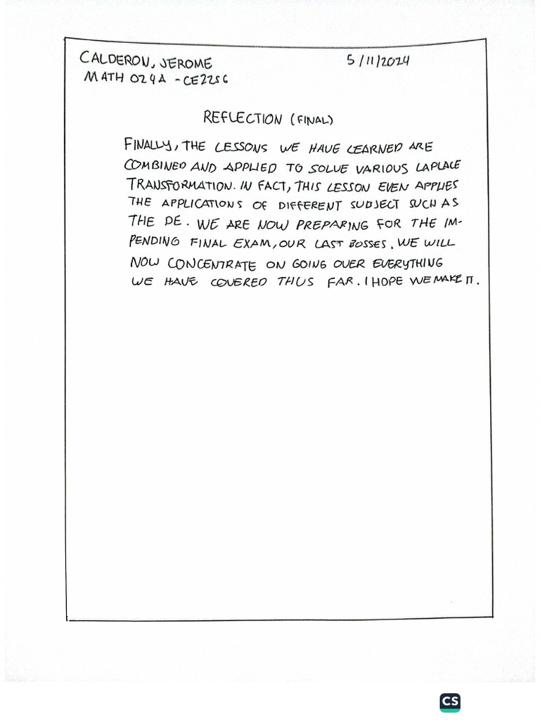 Calderon Final Reflection | PDF