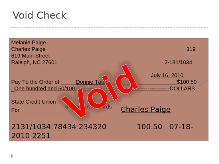 Voided Check Template 01 | PDF