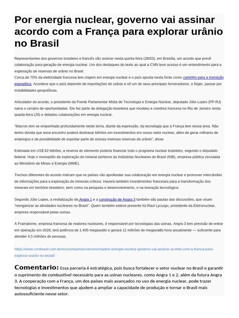 Por Energia Nuclear | PDF | Potência nuclear | Brasil