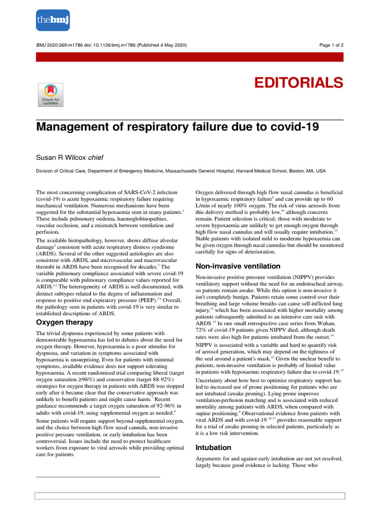 Management of Respiratory Failure | PDF | Respiration | Medicine