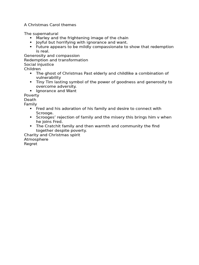 A Christmas Carol Themes | PDF