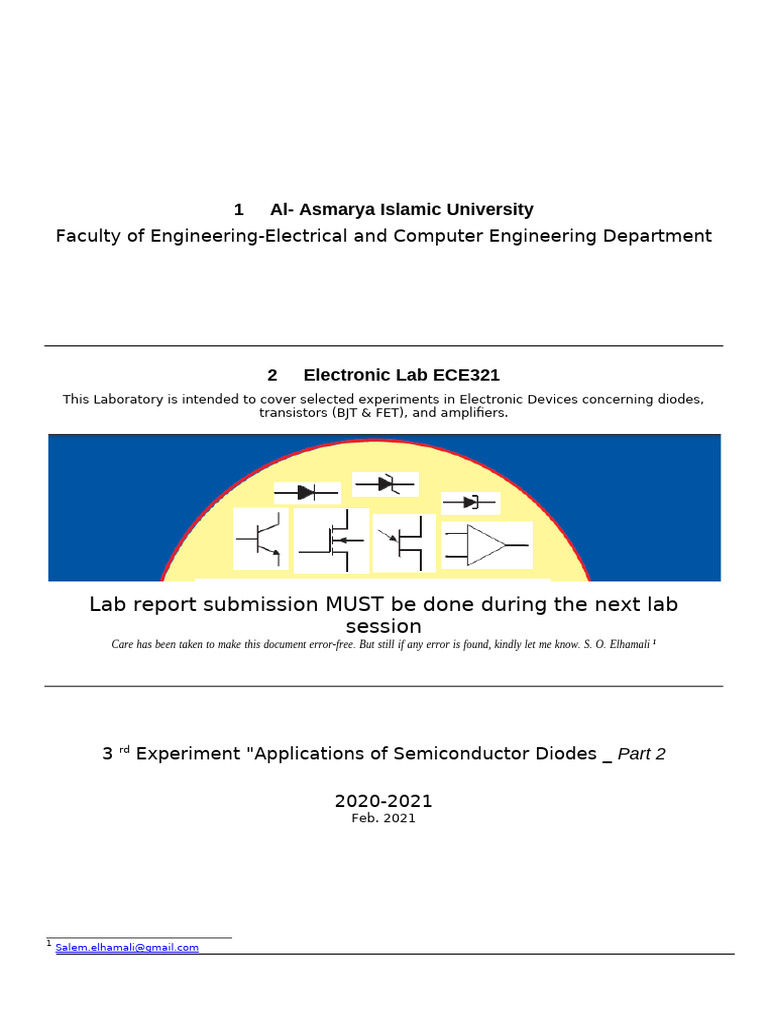 معمل الكترونيات التجربة 33 | PDF | Rectifier | Inductor