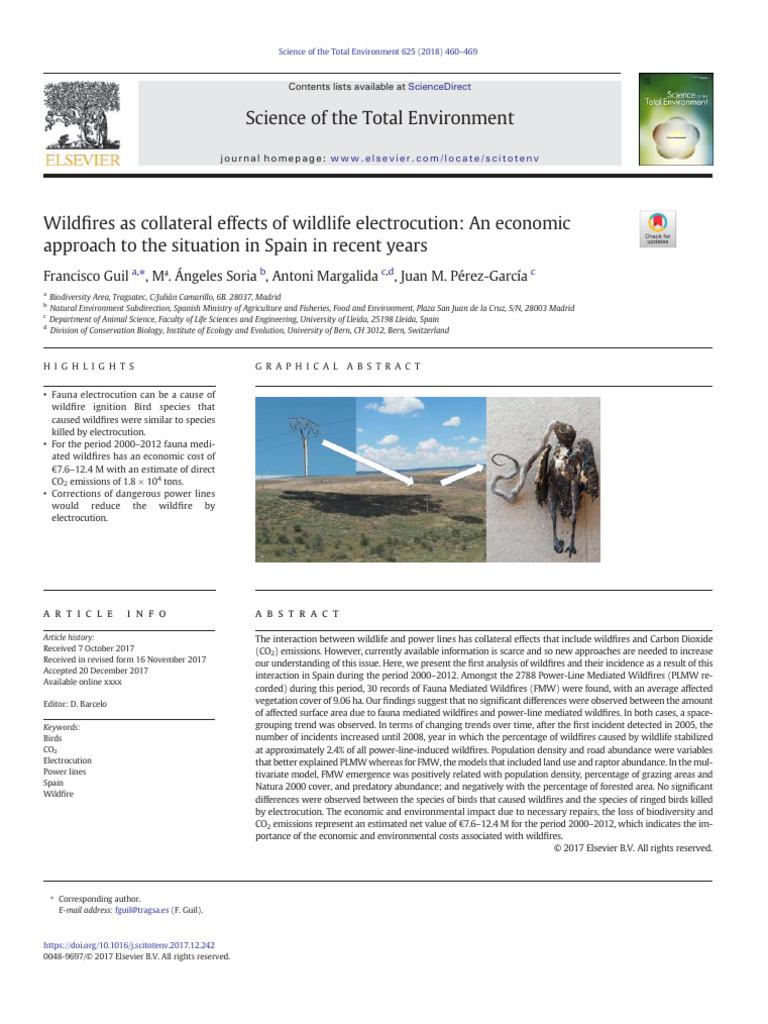 Wildfires As Collateral Effects of Wildlife Electrocution: An Economic ...