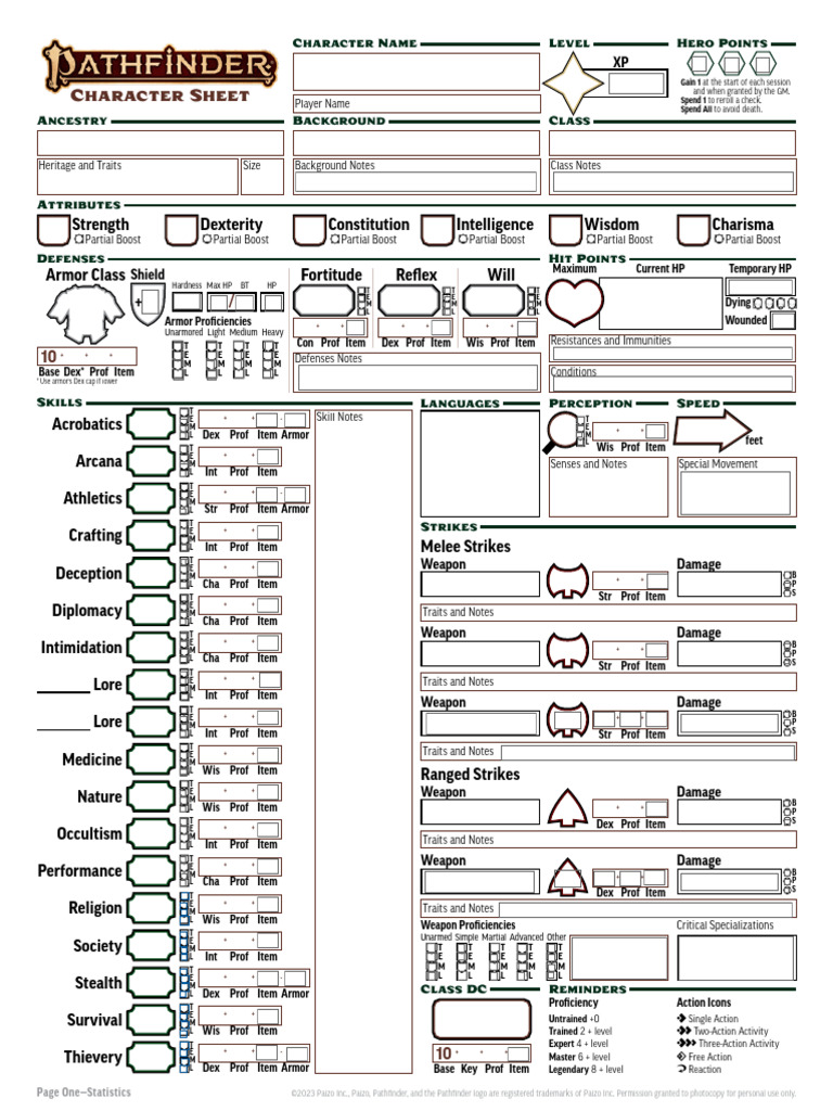 Pathfinder Character Sheet Overview | PDF | D20 System | Role Playing Games