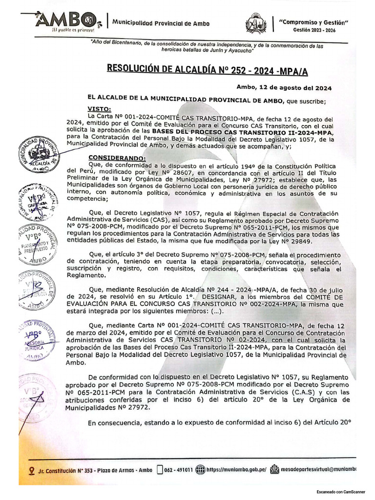 Base Del Proceso Cas Transitorio II 2024 Mpa | PDF