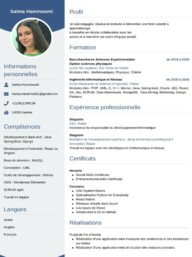 CV Salma Hammoumi | PDF