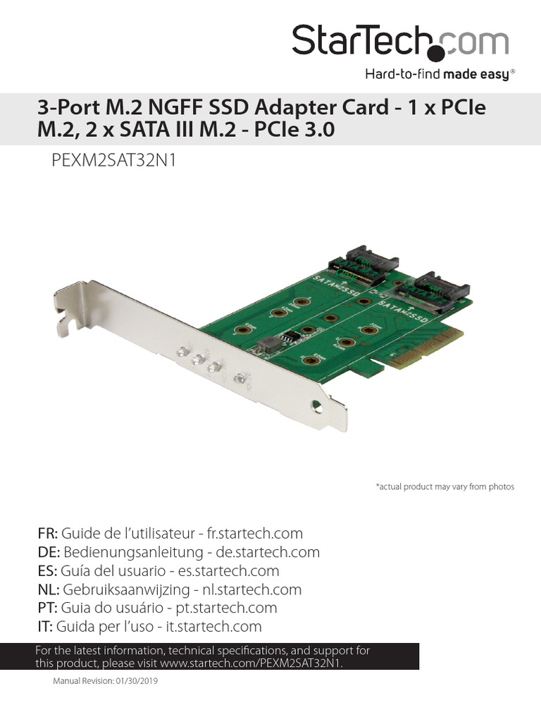 PEXM2SAT32N1 Quick Start Guide Rev1 | PDF | Solid State Drive | Computer Science