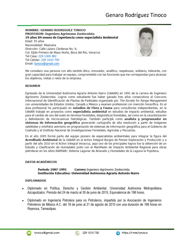 CV Genaro Rodriguez Tinoco - 20240431 | PDF | Sistema de información ...