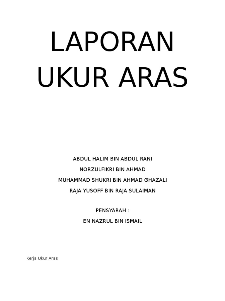 Laporan Ukur Aras | PDF