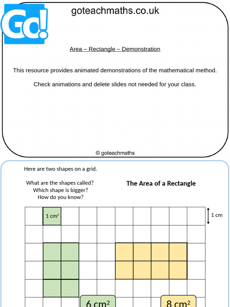 Area Rectangle Demonstration | PDF | Area | Length