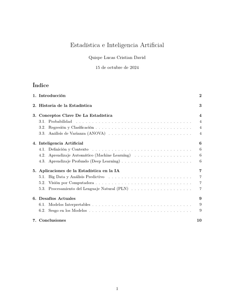 Estadística e Inteligencia Artificial Quispe Cristian | PDF ...