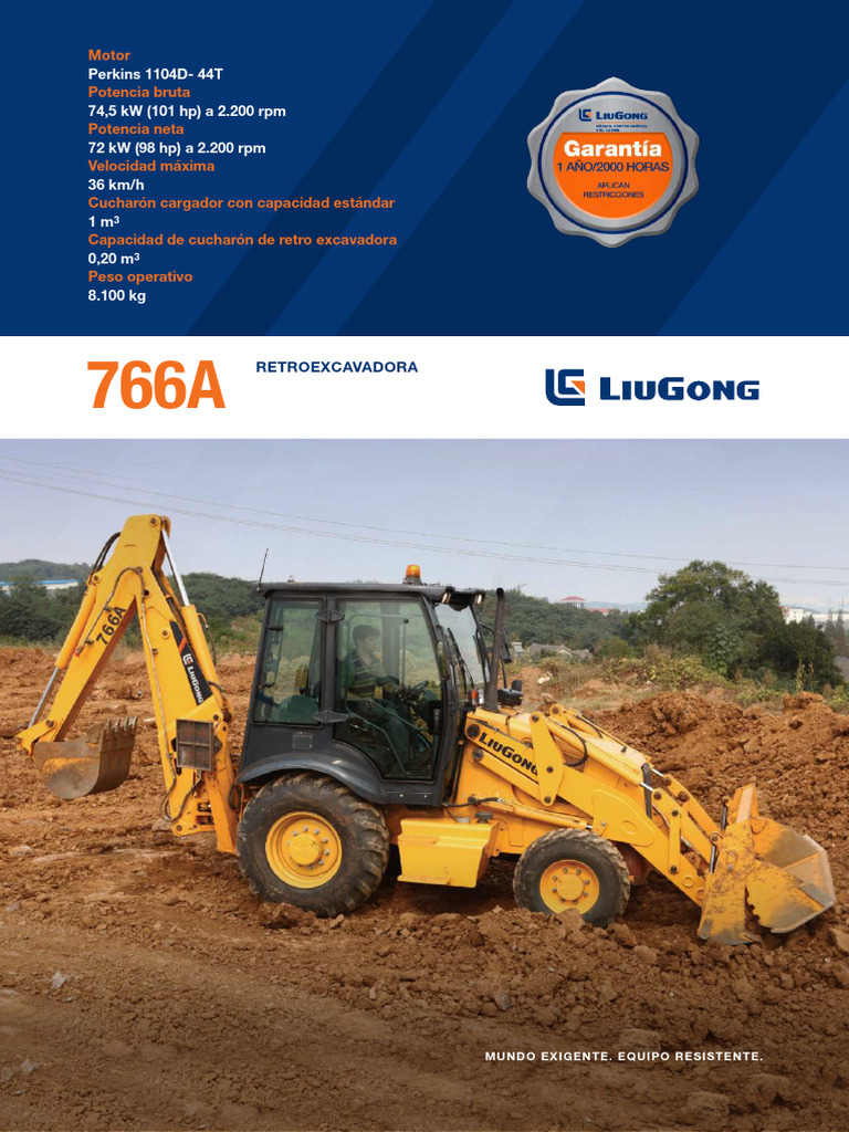 Retroexcavadora 766A: Especificaciones Clave | PDF | Ingeniería ...