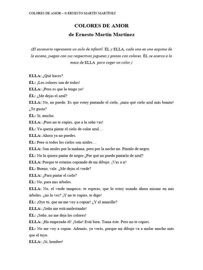 COLORES DE AMOR - Ernesto MartÃ N MartÃ Nez | PDF