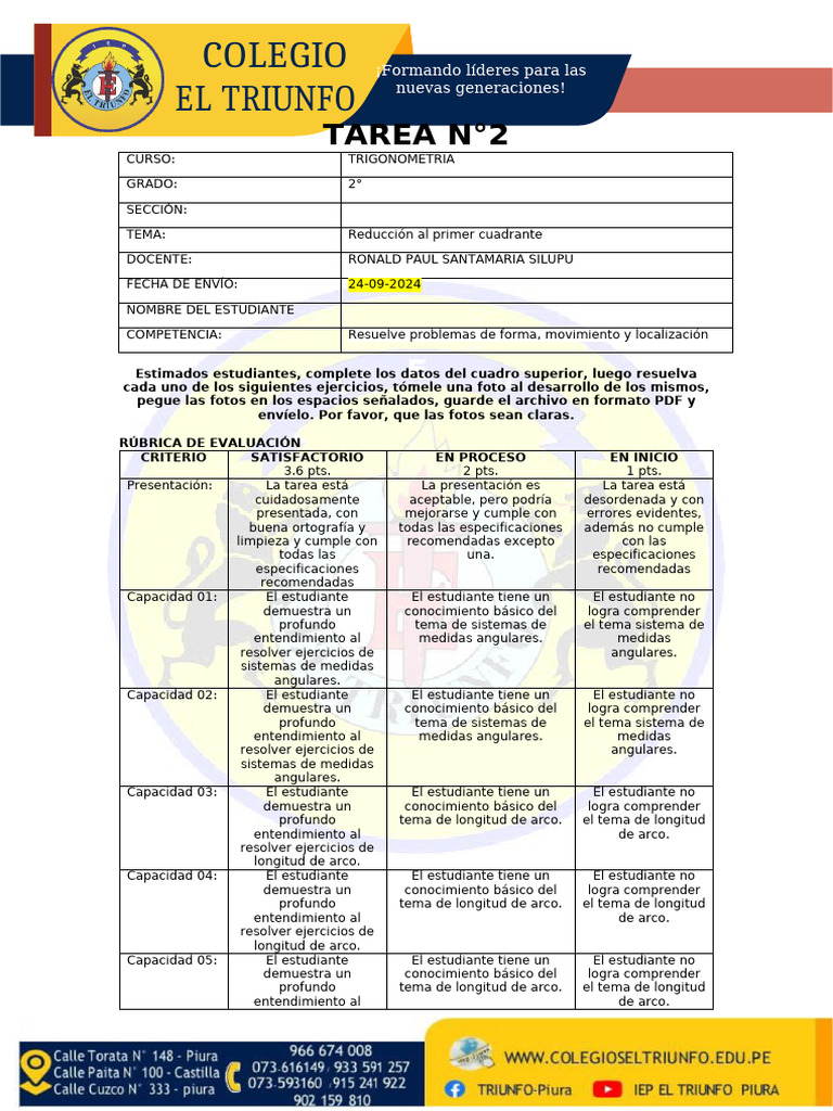 Tarea 2do Secundaria | PDF