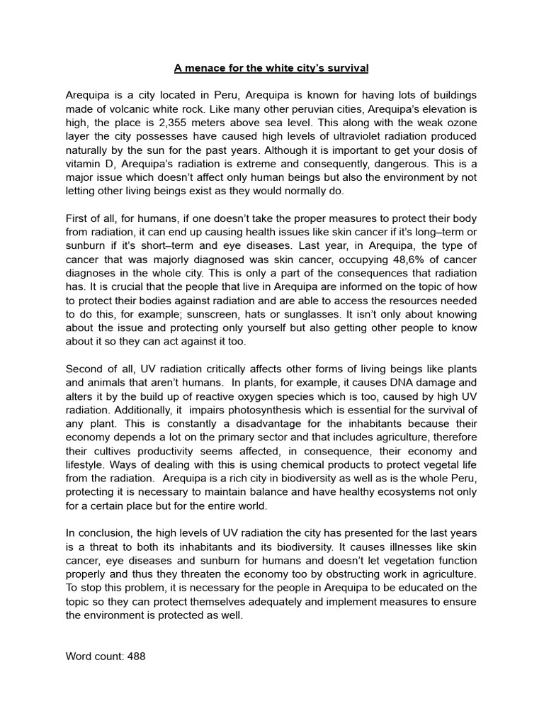 English - essay | PDF | Skin Cancer | Nature