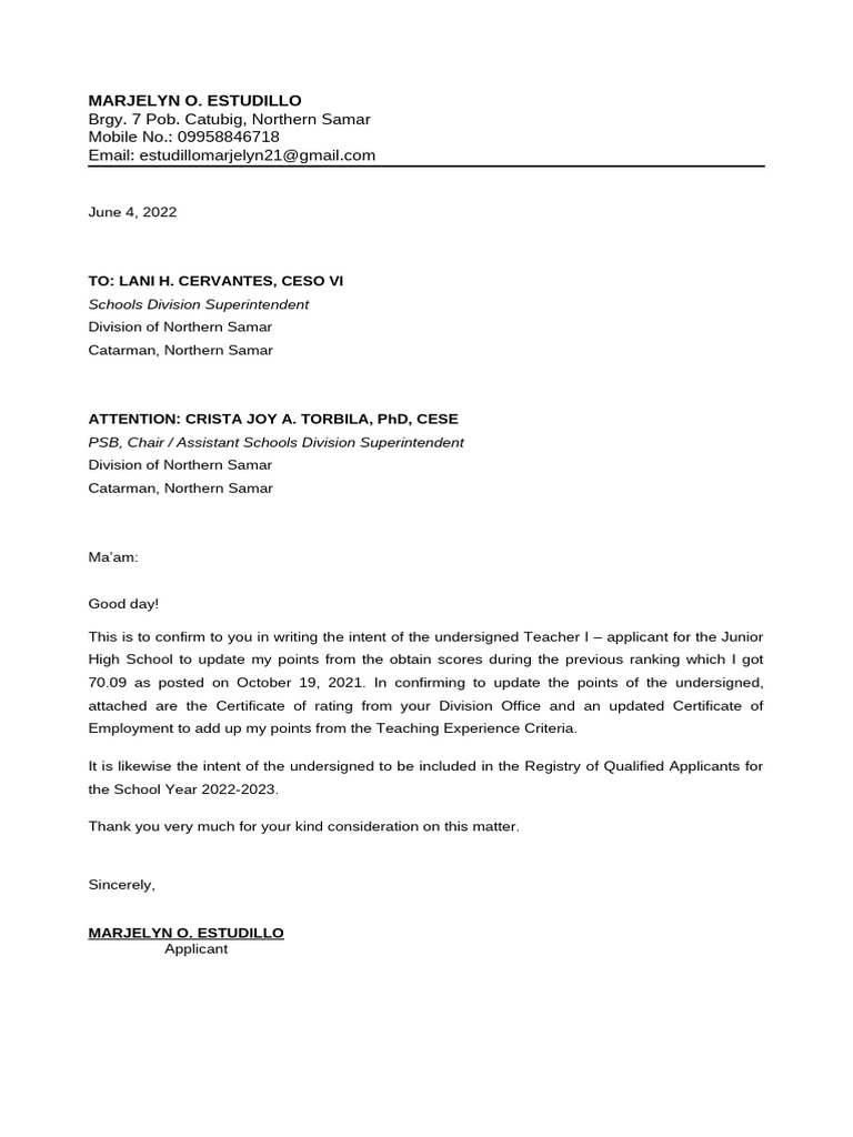 Marj Letter | PDF | Career & Growth