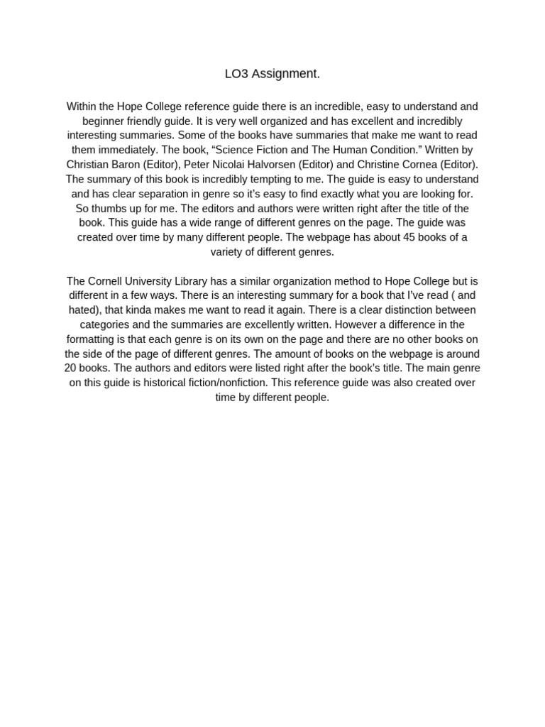 LO3 Assignment | PDF