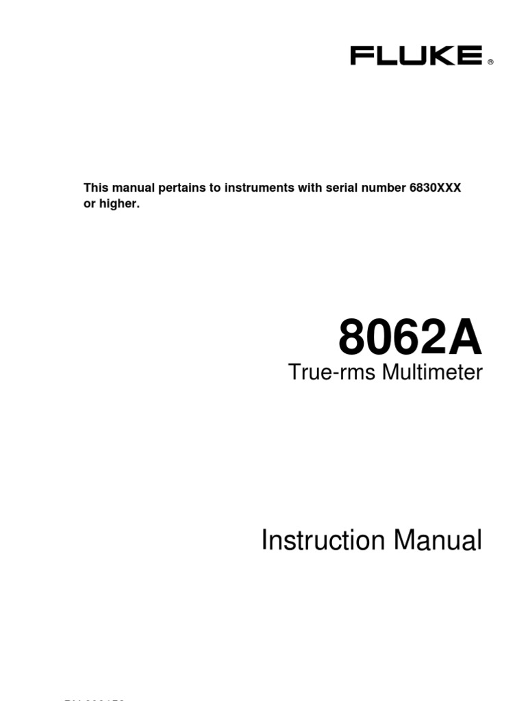 Fluke 8062a Service Manual | PDF | Root Mean Square | Alternating Current