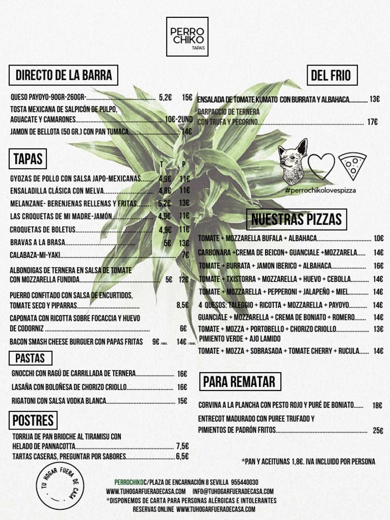 Carta Perro Chiko 2023 2 | PDF | Cocina asiática | Cocina italiana