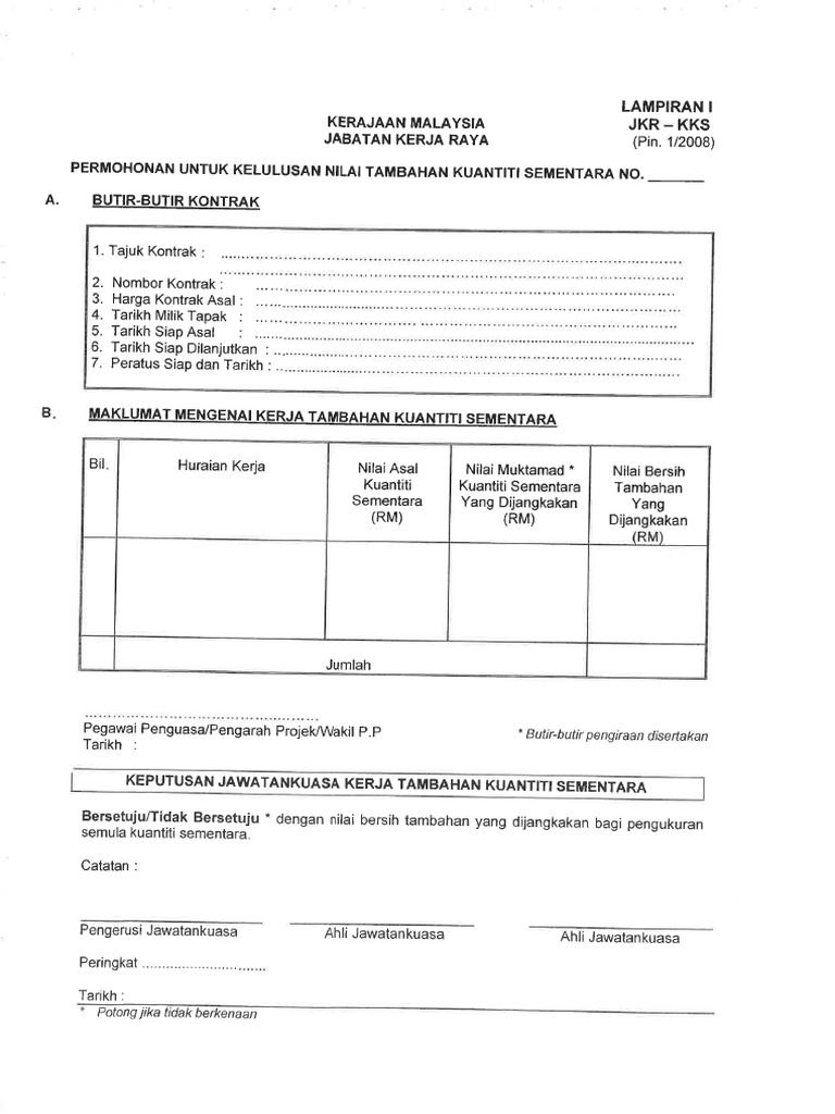 Borang JKR-KKS | PDF