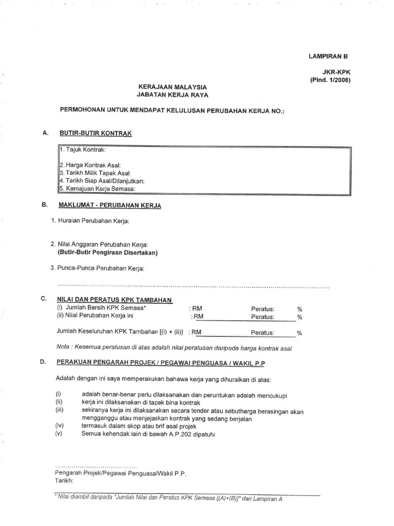 Borang JKR-KPK | PDF