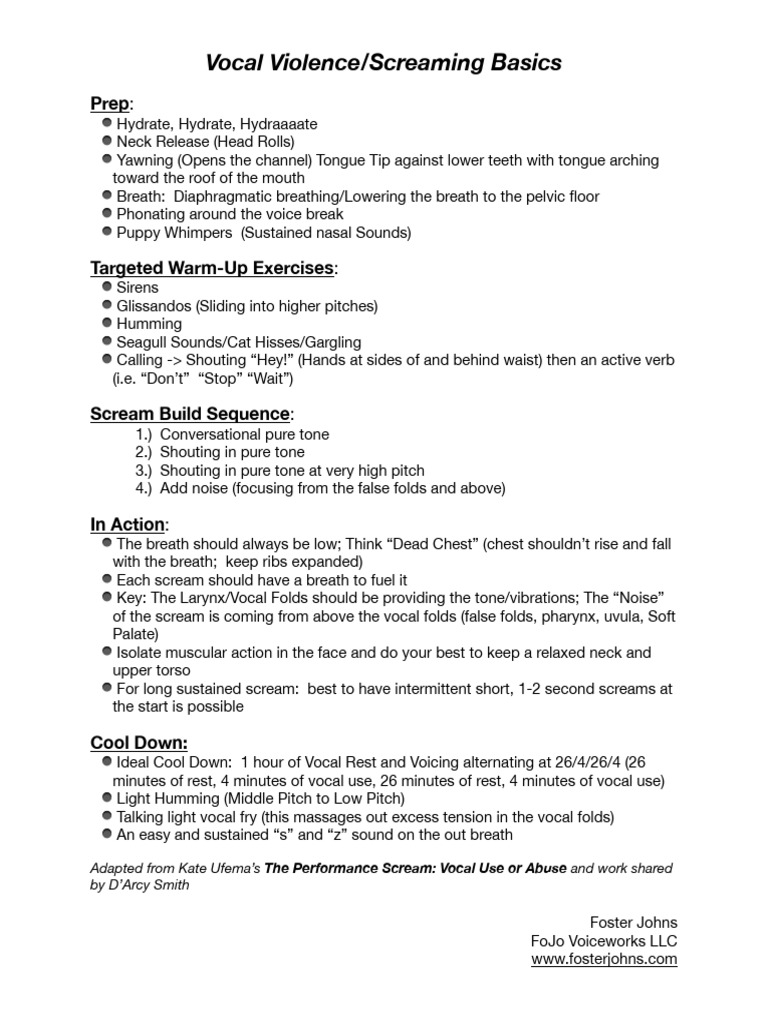 Vocal Violence - Screaming | PDF