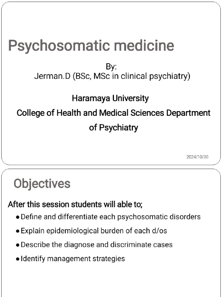 Psychosomatic Disorders | PDF