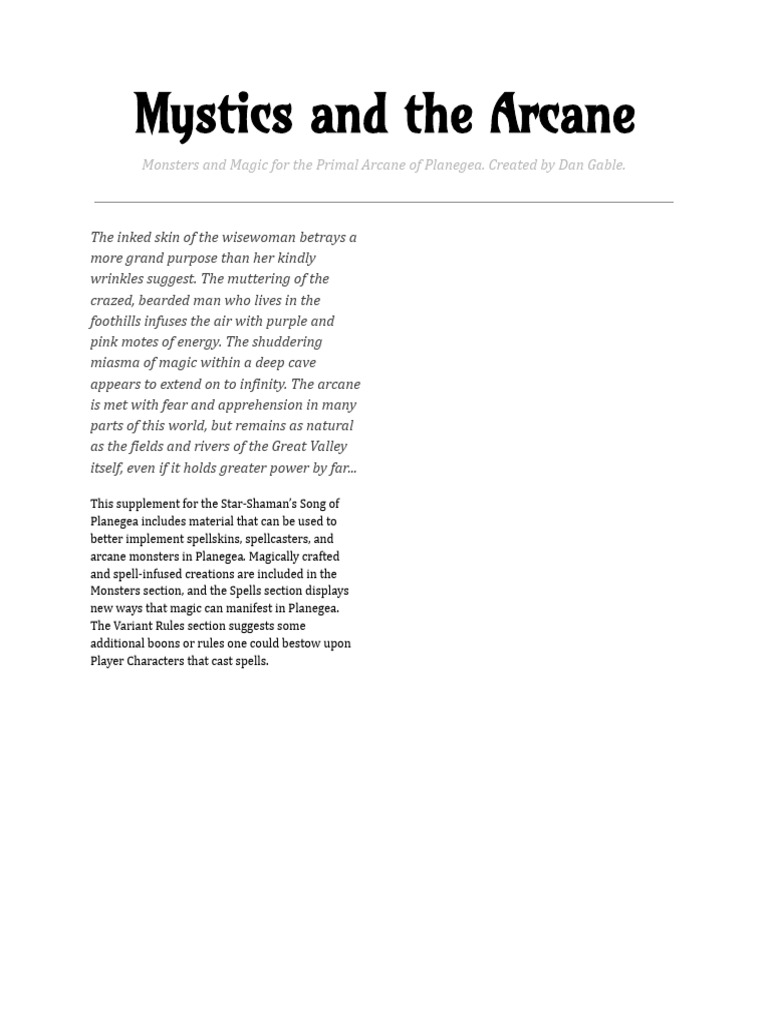 Mystics and the Arcane | PDF