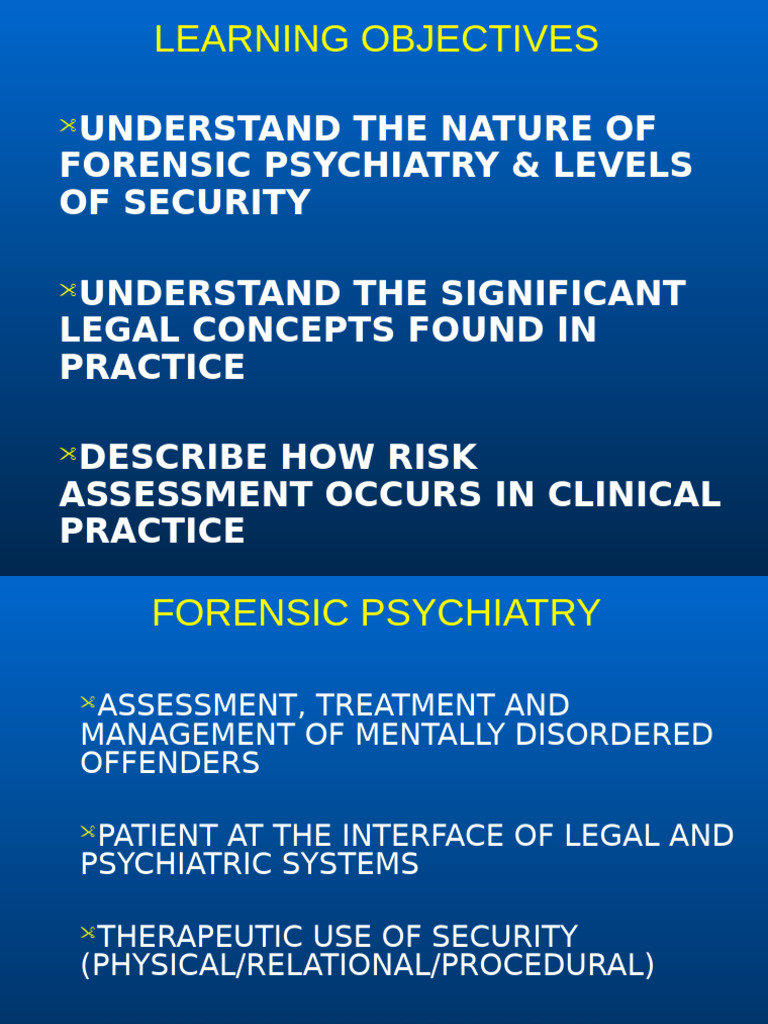 Forensic Psychiatry | PDF | Forensic Psychiatry | Insanity Defense