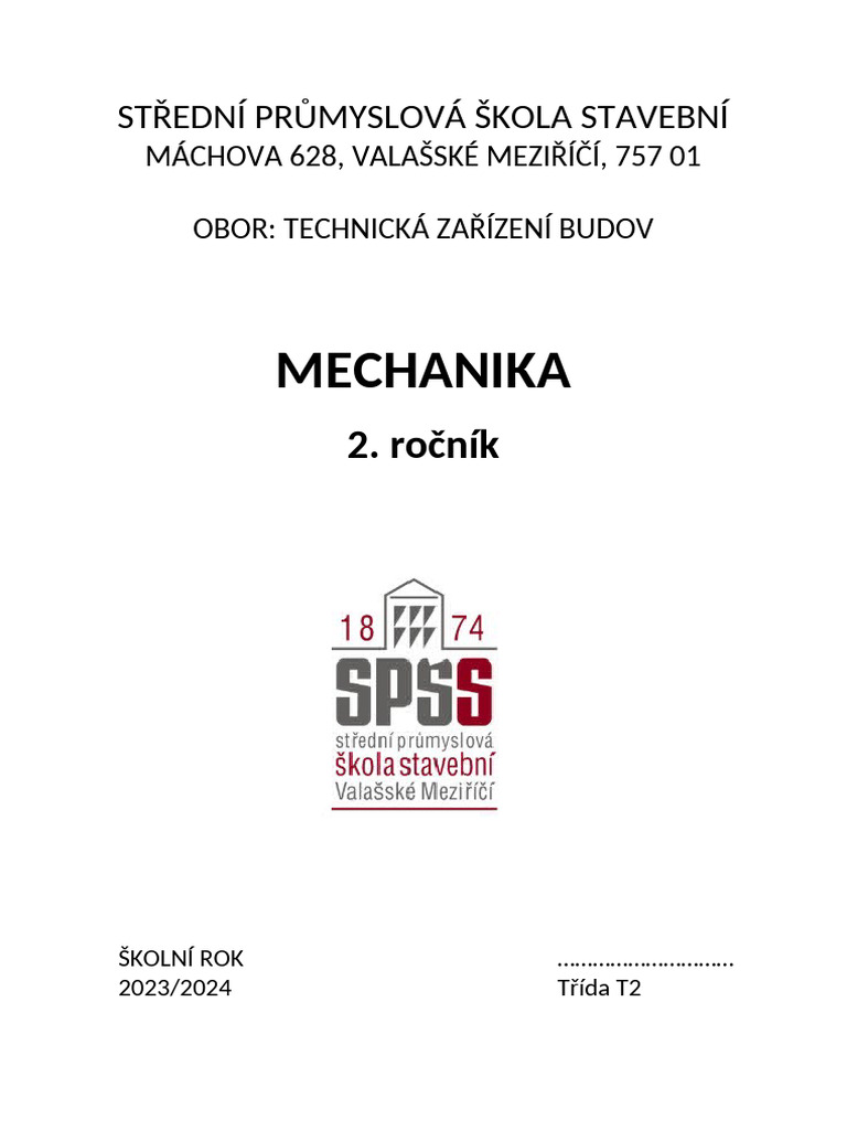 Mec 2 Rocnik 1 Pololeti 20 12 2023 Termomechanika | PDF