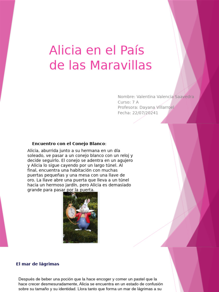 Alicia en El Pais de Las Maravillas | PDF | Las aventuras de Alicia en ...