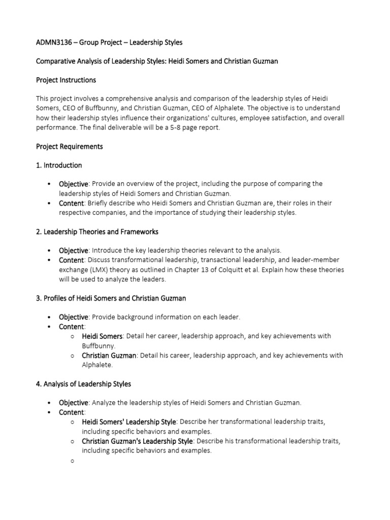 ADMN3136 – Group Project – Leadership Styles 2 | PDF | Leadership | Apa ... ADMN3136 – Group Project – Leadership Styles 2 | PDF | Leadership | Apa ...
