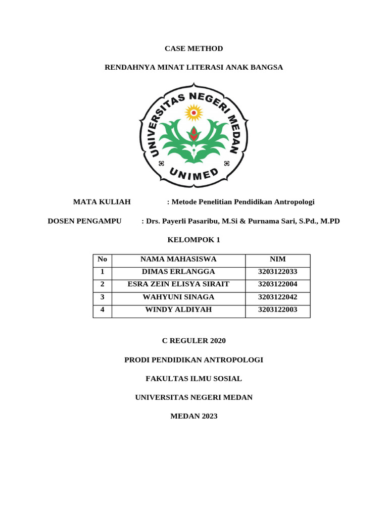 Case Method Kel.1 - Met - Penelitian Pend - Antropologi - C Reg 2020 | PDF | Ilmu Sosial ...