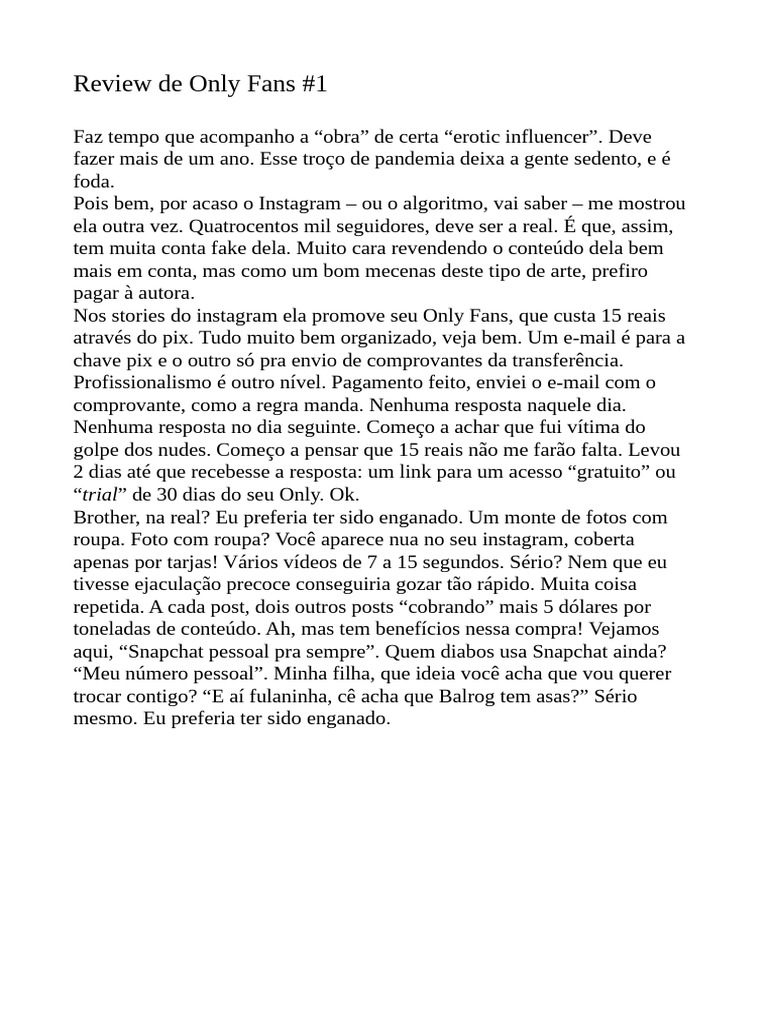 Review Only Fans | PDF | Jogos e Atividades Review Only Fans | PDF | Jogos e Atividades