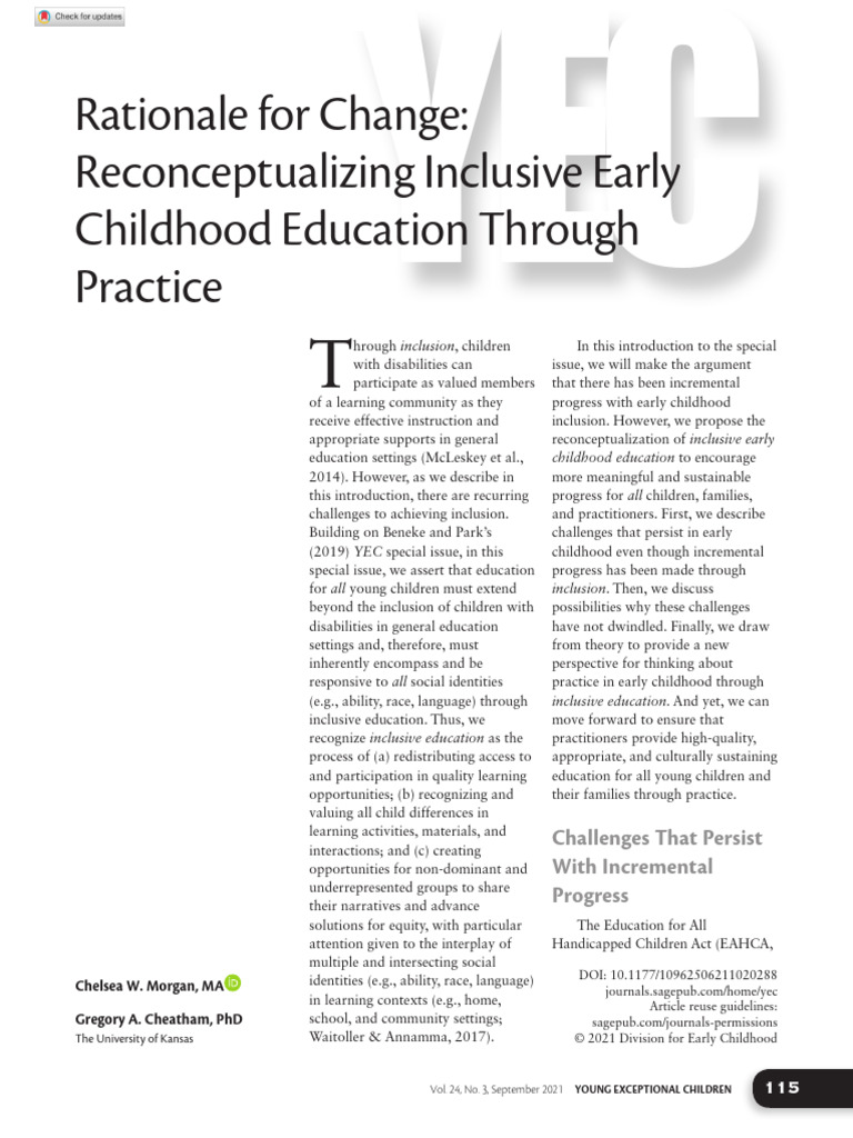 Inclusive Early Childhood Education Challenges | PDF | Inclusion ...