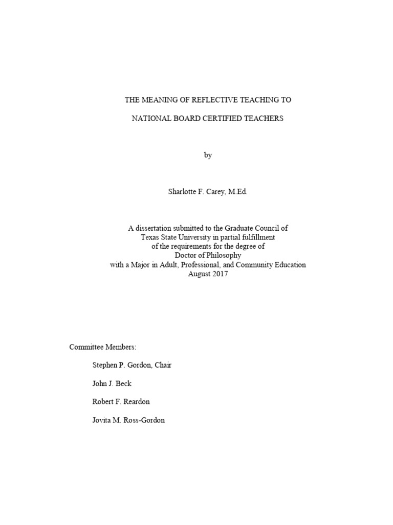 CAREY-DISSERTATION-2017-The Meaning of Reflective Teaching To National ...