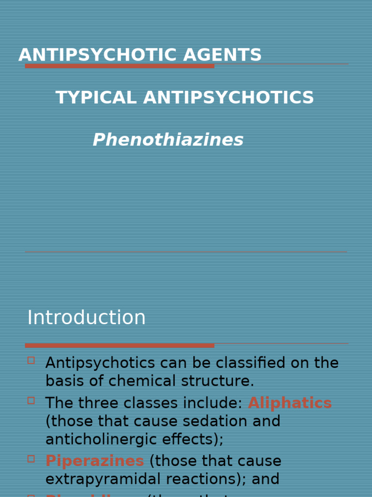 Overview of Typical Antipsychotics | PDF | Antipsychotic | Psychosis