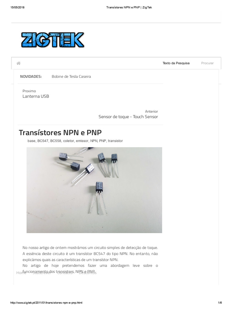 Funcionamento dos Transístores NPN e PNP | PDF | Transistor | Rede elétrica