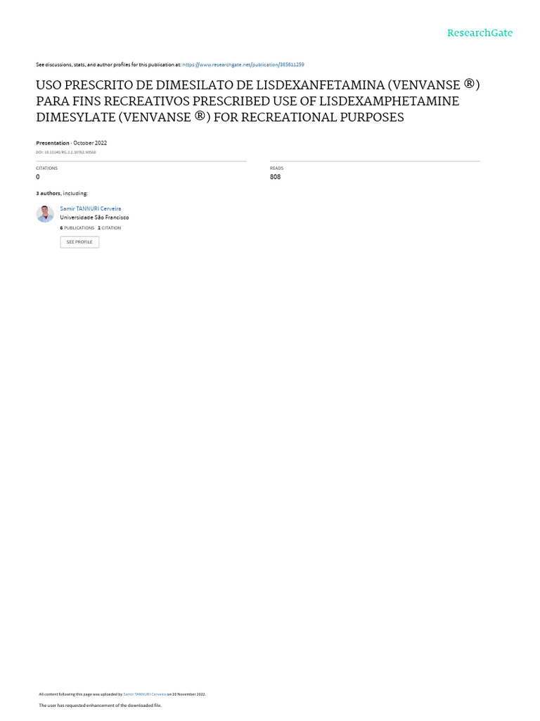 USOPRESCRITODEDIMESILATODELISDEXANFETAMINAVENVANSEPARAFINSRECREATIVOS ...