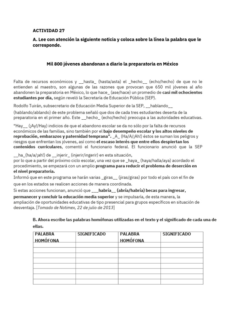 Ejercicios Sobre Palabras Homófonas - PDF - 20241029 - 122745 - 0000 | PDF | Ciencias sociales